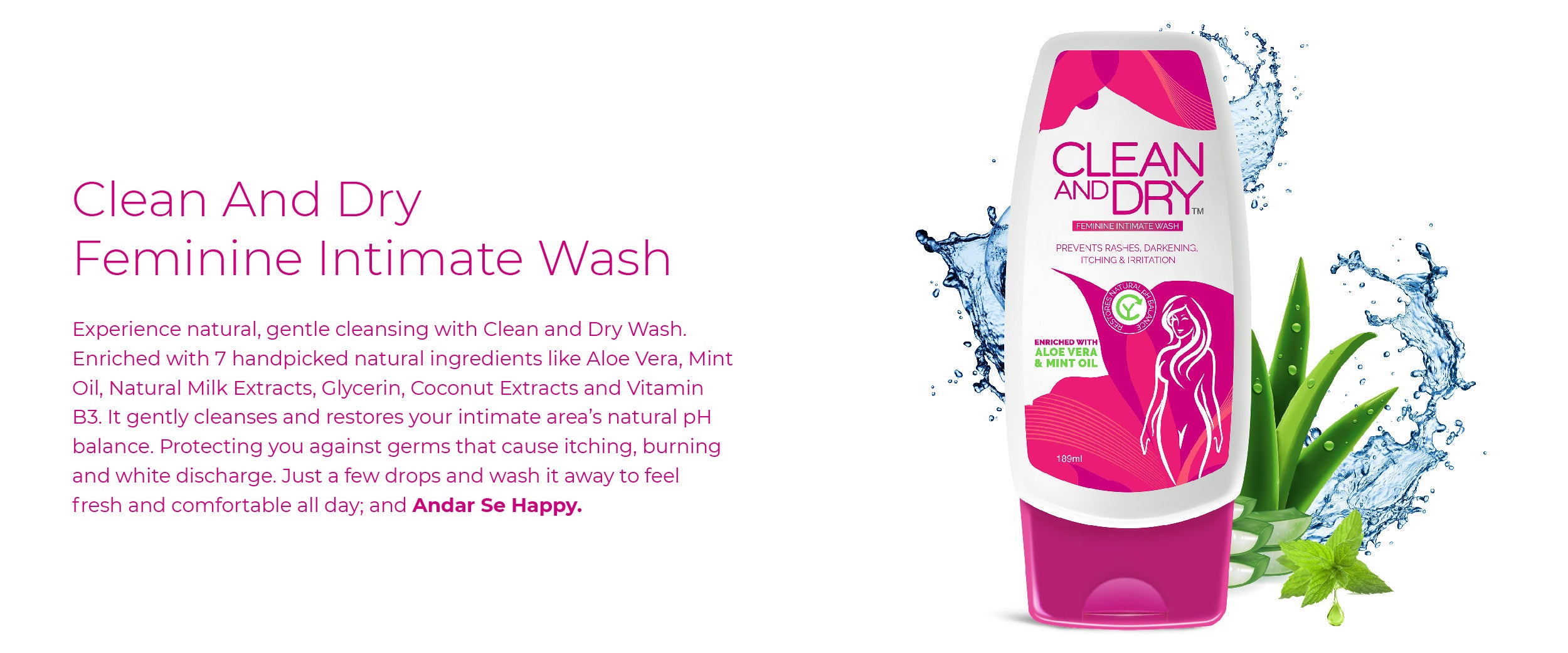 Clean & Dry Daily Intimate Wash – 90 ml – Clean and Dry
